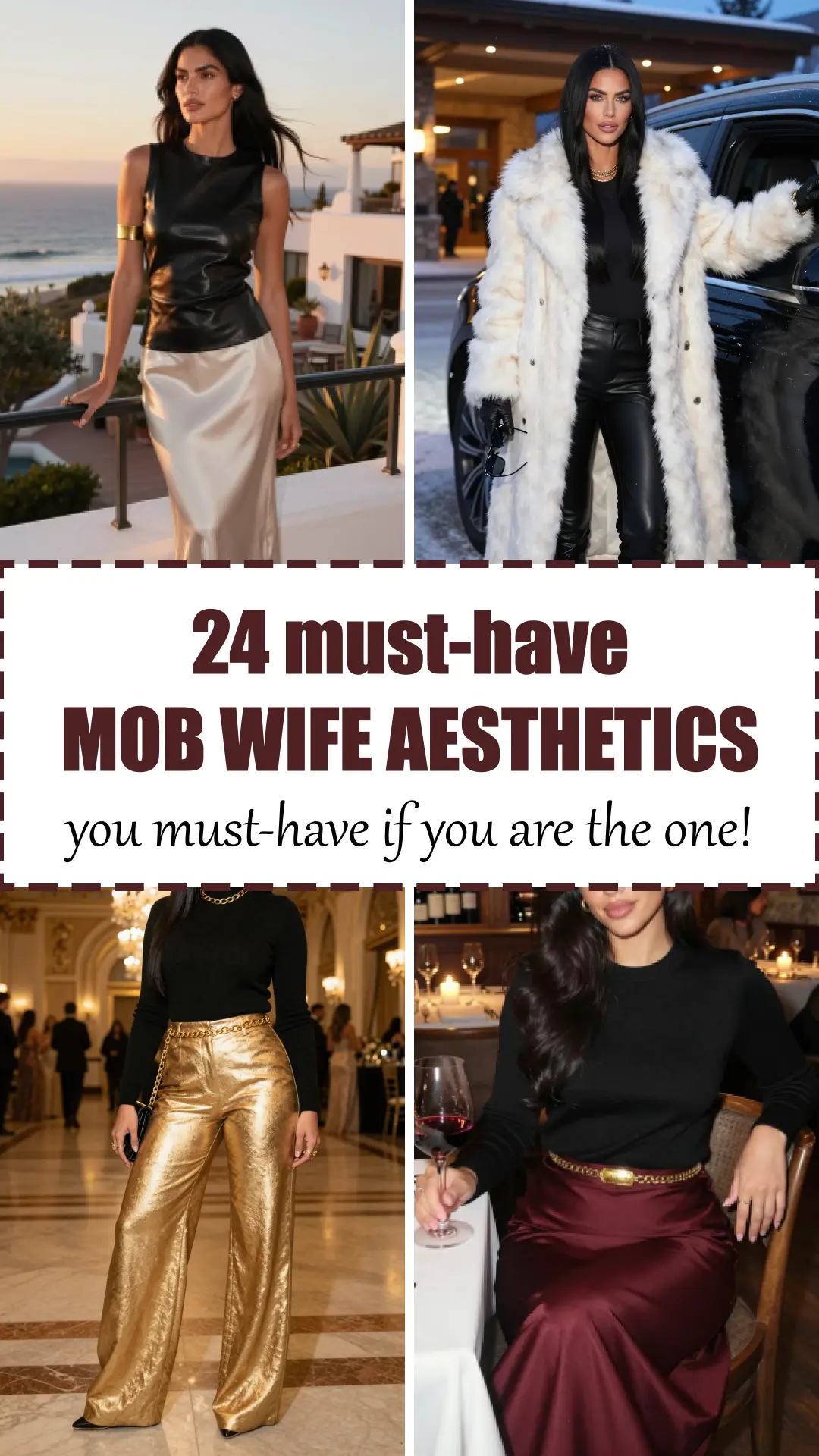 24 Best Mob Wife Outfits for Women 2026 💋🧥💎 | Trendy, Glamorous & Bold ...