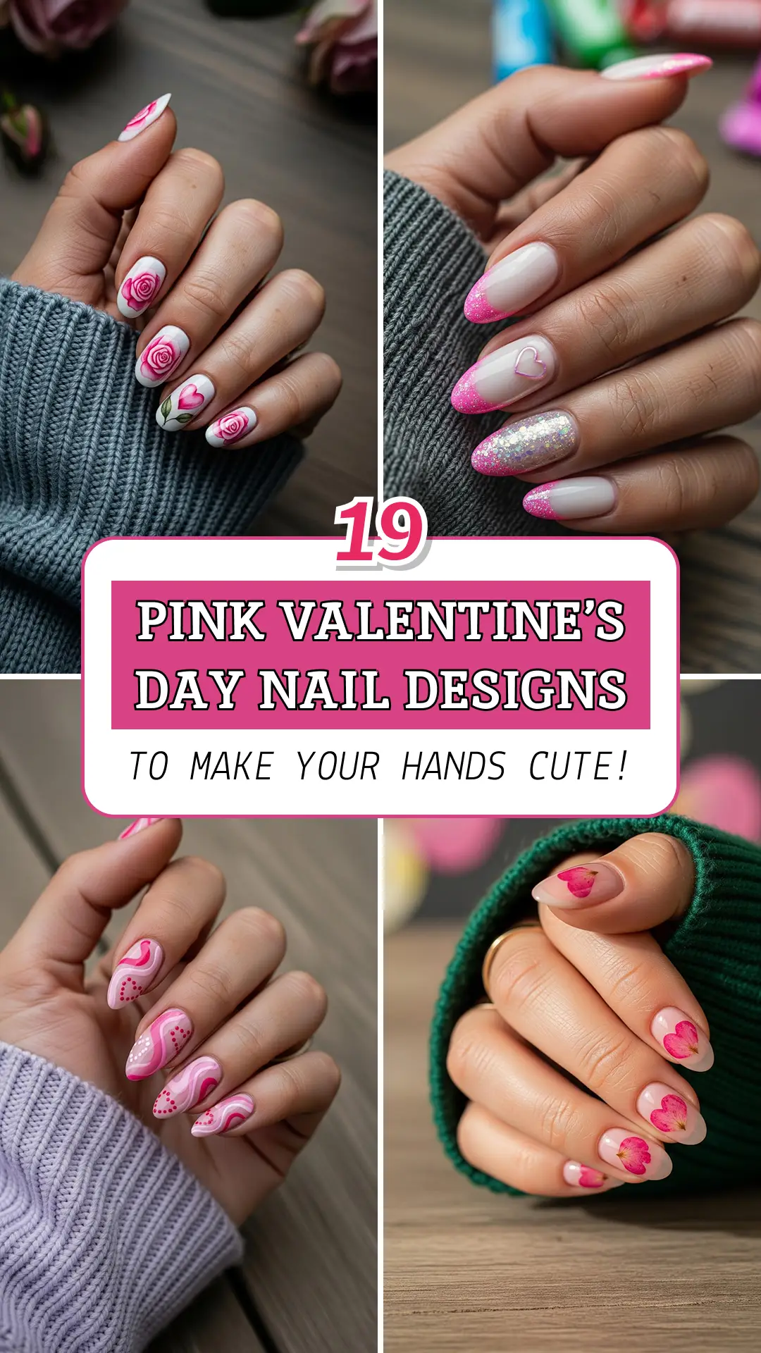 💕 19 Pink Valentine's Day Nails - 19 Stunning Nail Ideas for the ...